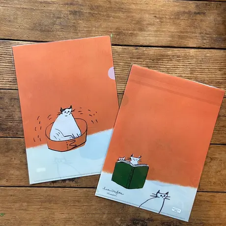 ico crafts／猫のクリアファイル オレンジ | ひそかな雑貨屋 うみねこ社