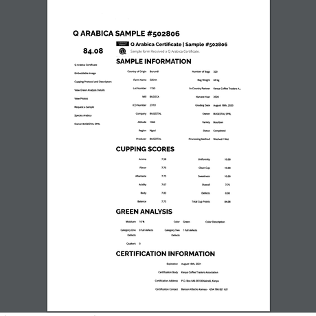 ブルンジ レッドブルボン(焙煎豆200g/焙煎豆100g/生豆600g) | 直火焙煎 飯田珈琲