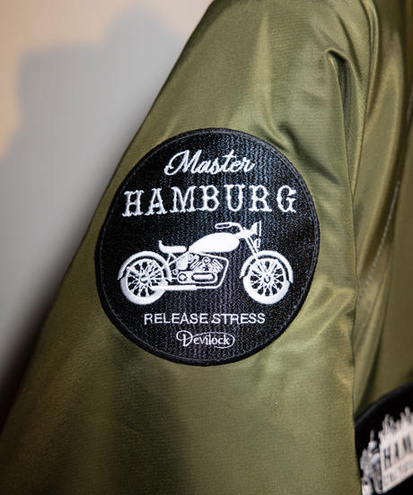 DEVILOCK x ハンバーグ師匠コラボレーション N-3Bタイプバイカージャケット (カー...