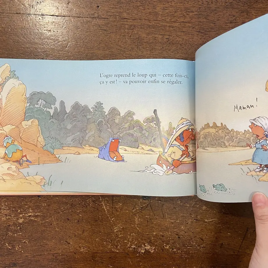 「L'ogre, le loup, la petite fille et le gateau」...