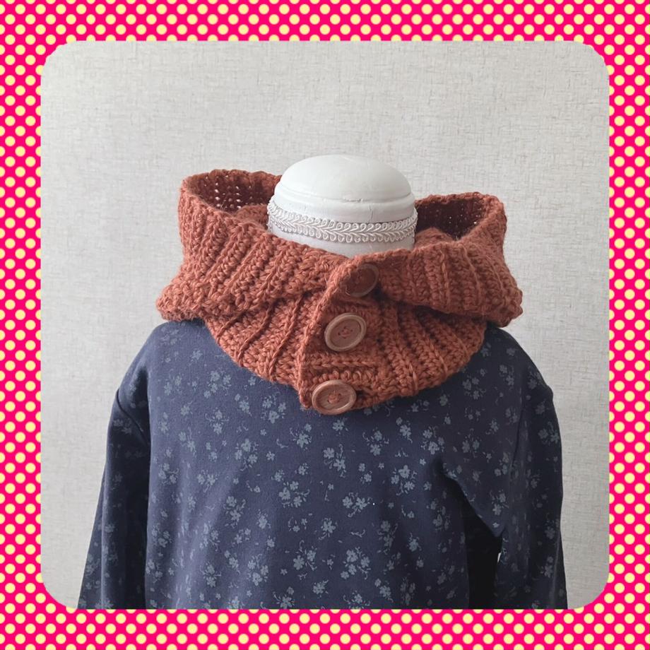 【編み図】ボタン留めのバラクラバ（DL版） | かぎ針編み雑貨の編み図 ATELIER *mati＊
