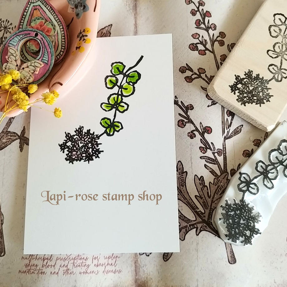 ミセバヤのスタンプ 取っ手つき 手彫り 消しゴムはんこ | LapiRose-plus