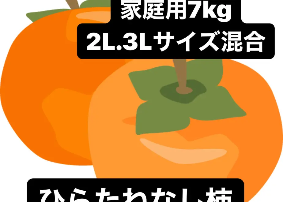 ひらたねなし柿7kg 家庭用2L.3Lサイズ混合 | 熊代農園Online Shop