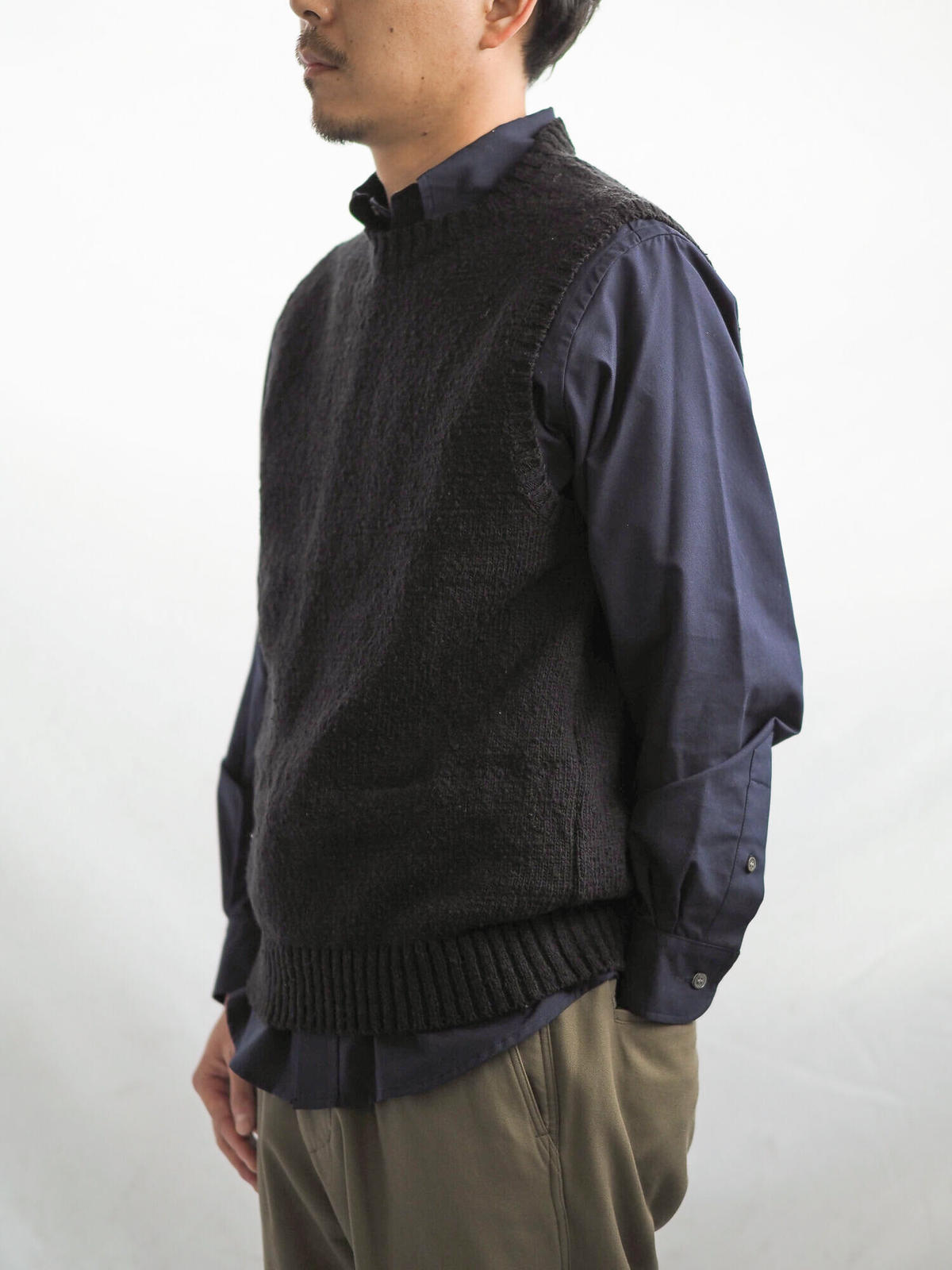 ガラ紡ニットベスト KTG-002 [ コットン ] | 新見本工場 オンラインストア