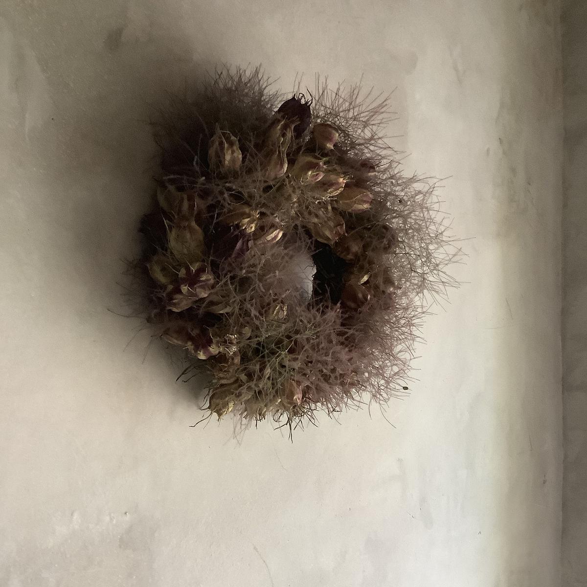 Dried Nigella & Smoke Tree Wreath (ニゲラとスモークツリーの...