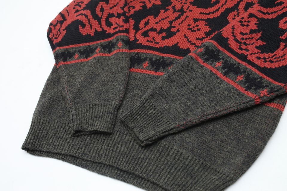 Damask Pattern Knit Sweater | Blue