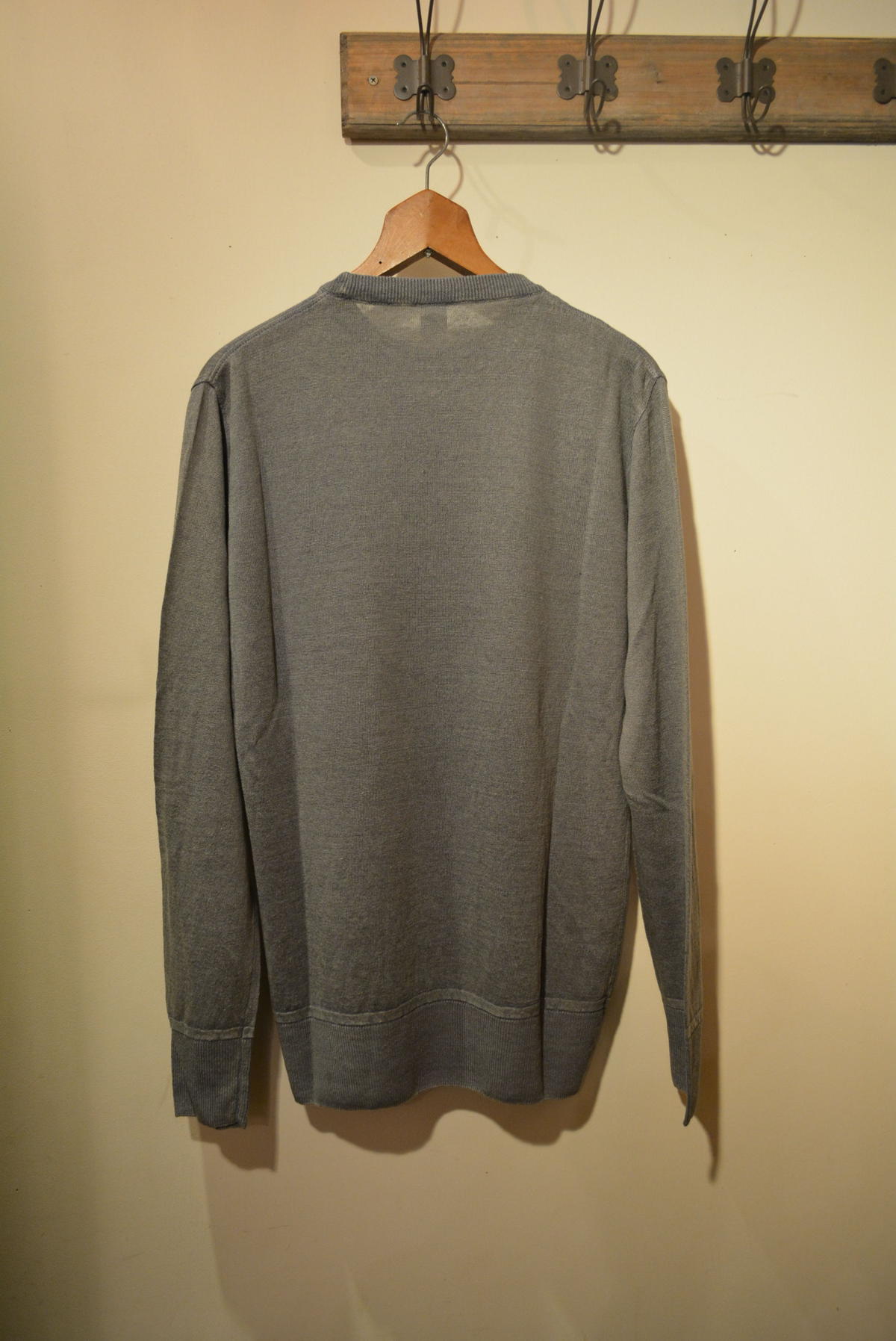 -grp- linen crew neck knit grigio | credo ...