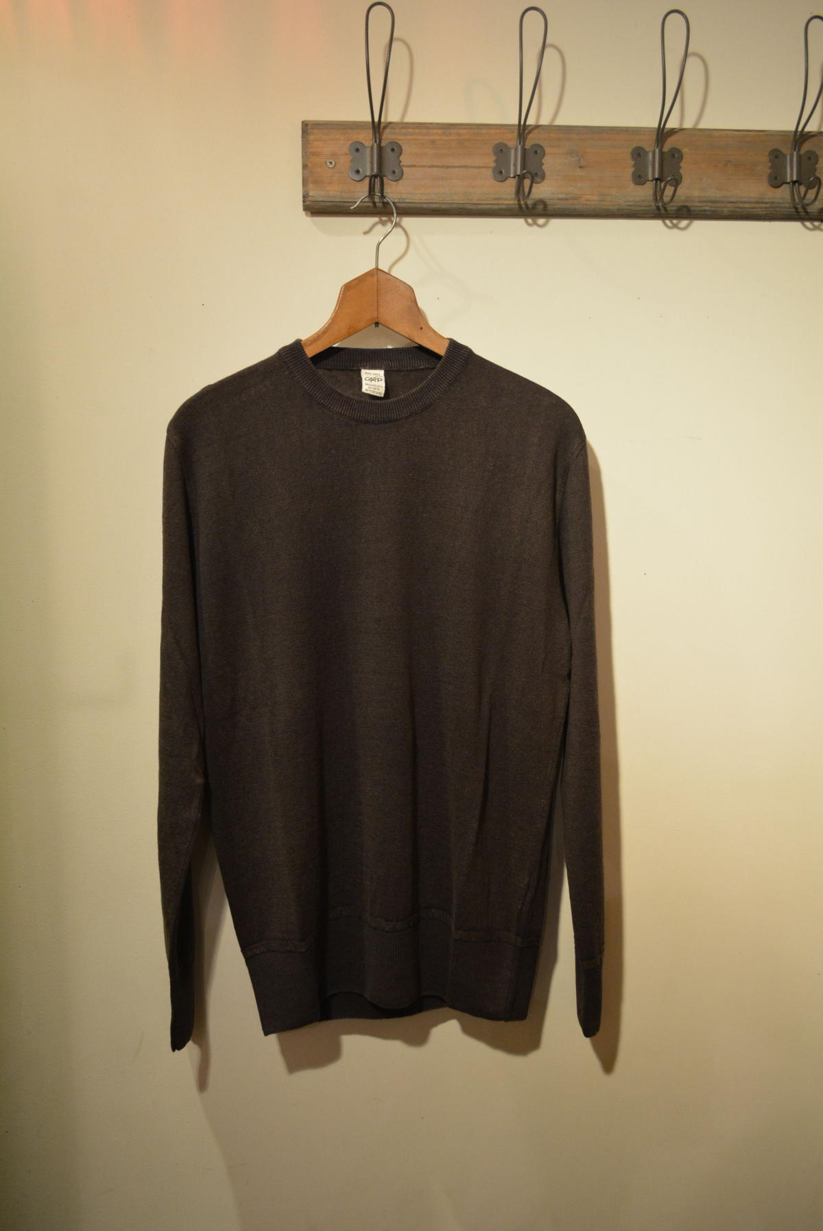 -grp- linen crew neck knit marrone | credo ...