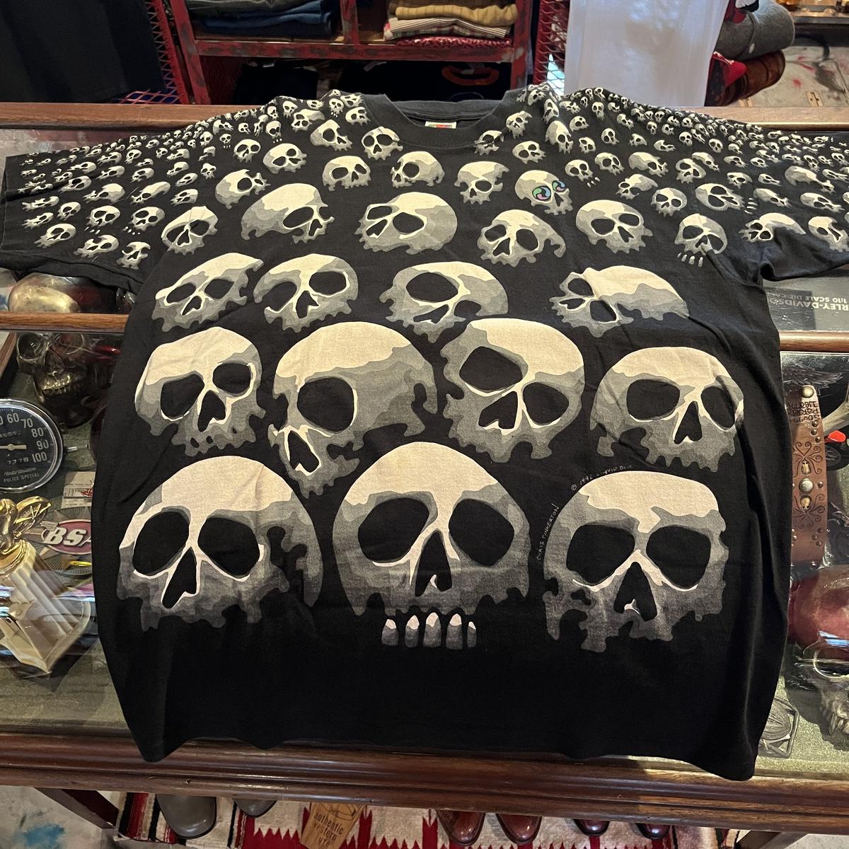 Vintage Liquid Blue Chris Pinkerton Skull T Shi...