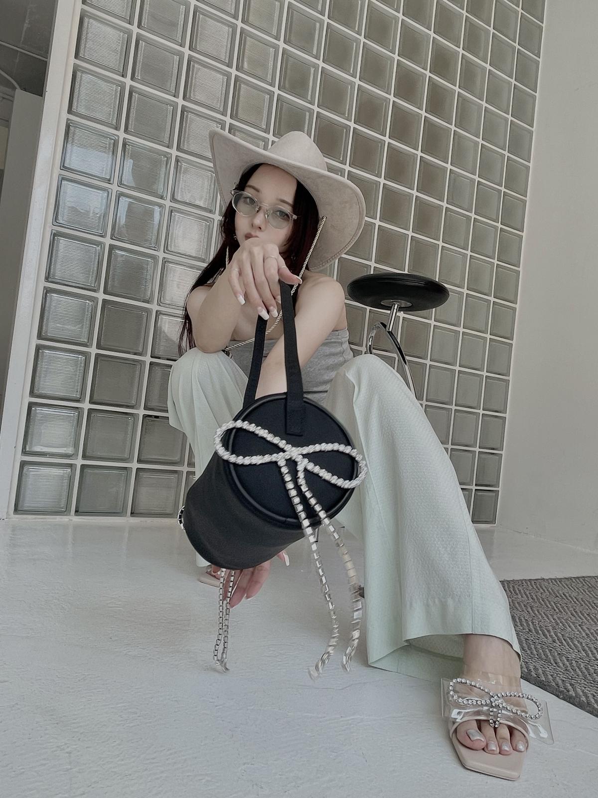 Bijou Ribbon Clear Mules /ビジューリボンクリアミュール | FICT...