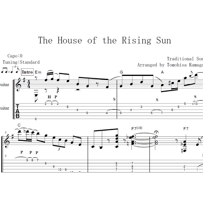 The House of the Rising Sun (Fingerstyle guitar...