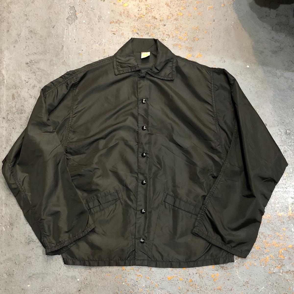 70s RUSSELL ATHLETIC Nylon Coach Jacket BLACK S...