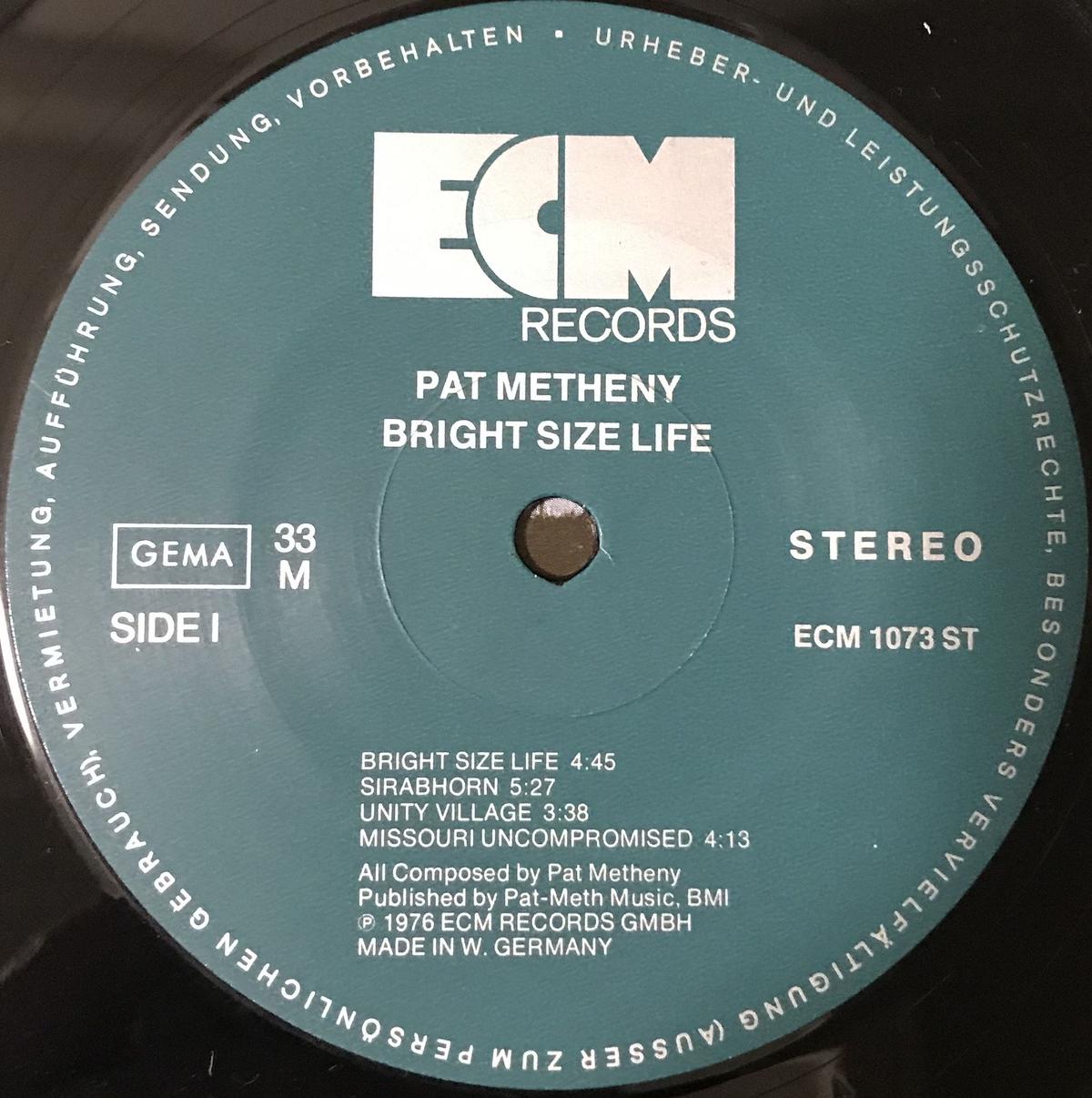 Pat Metheny - Bright Size Life [LP][ECM] | FunT...