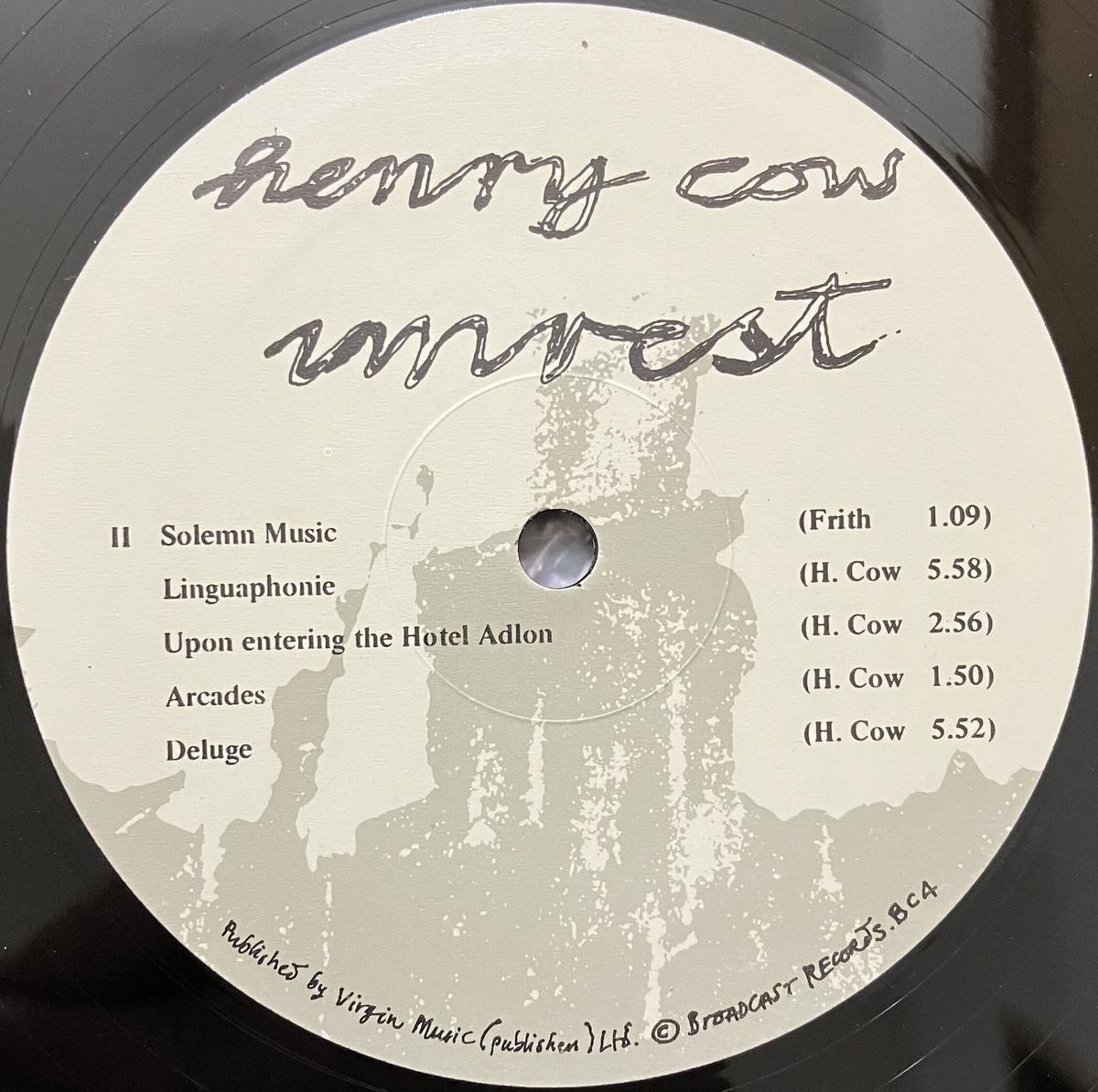 Henry Cow - Unrest [LP][Broadcast Records] (USE...