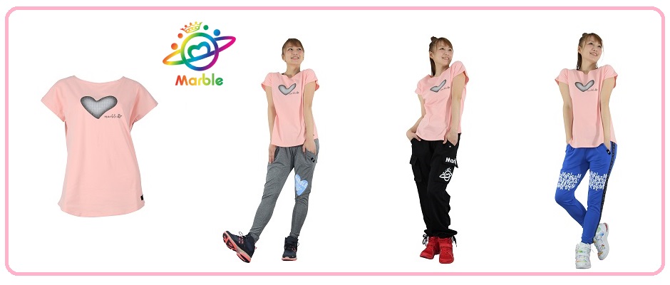 Marble ゆるフィットT ピンク再入荷 | フィットネスウェアショップIwata