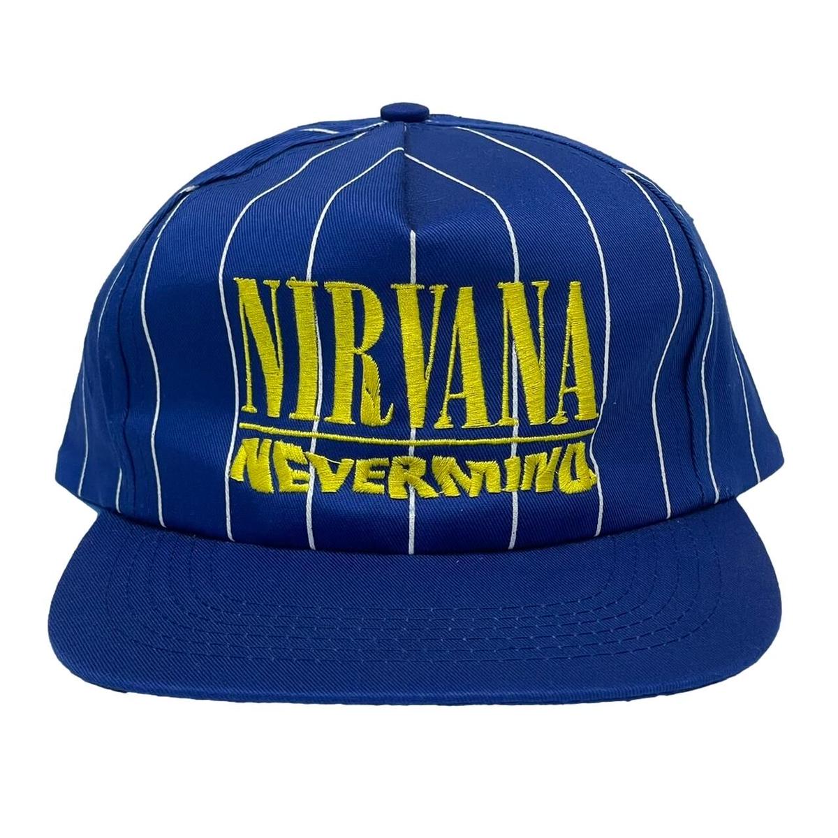 NIRVANA STRIPED NEVERMIND LOGO CAP BLUE SNAPBAC...
