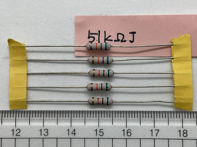 小形酸化金属皮膜抵抗器1W RSS1 (5本) 51kΩJ (KOA) | Green_Sem...