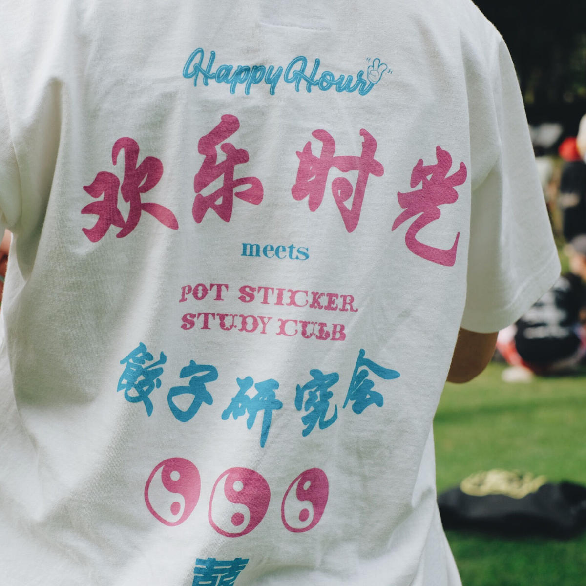 HAPPY HOUR meets POT STICKER STUDY CLUB Tee (Wh...
