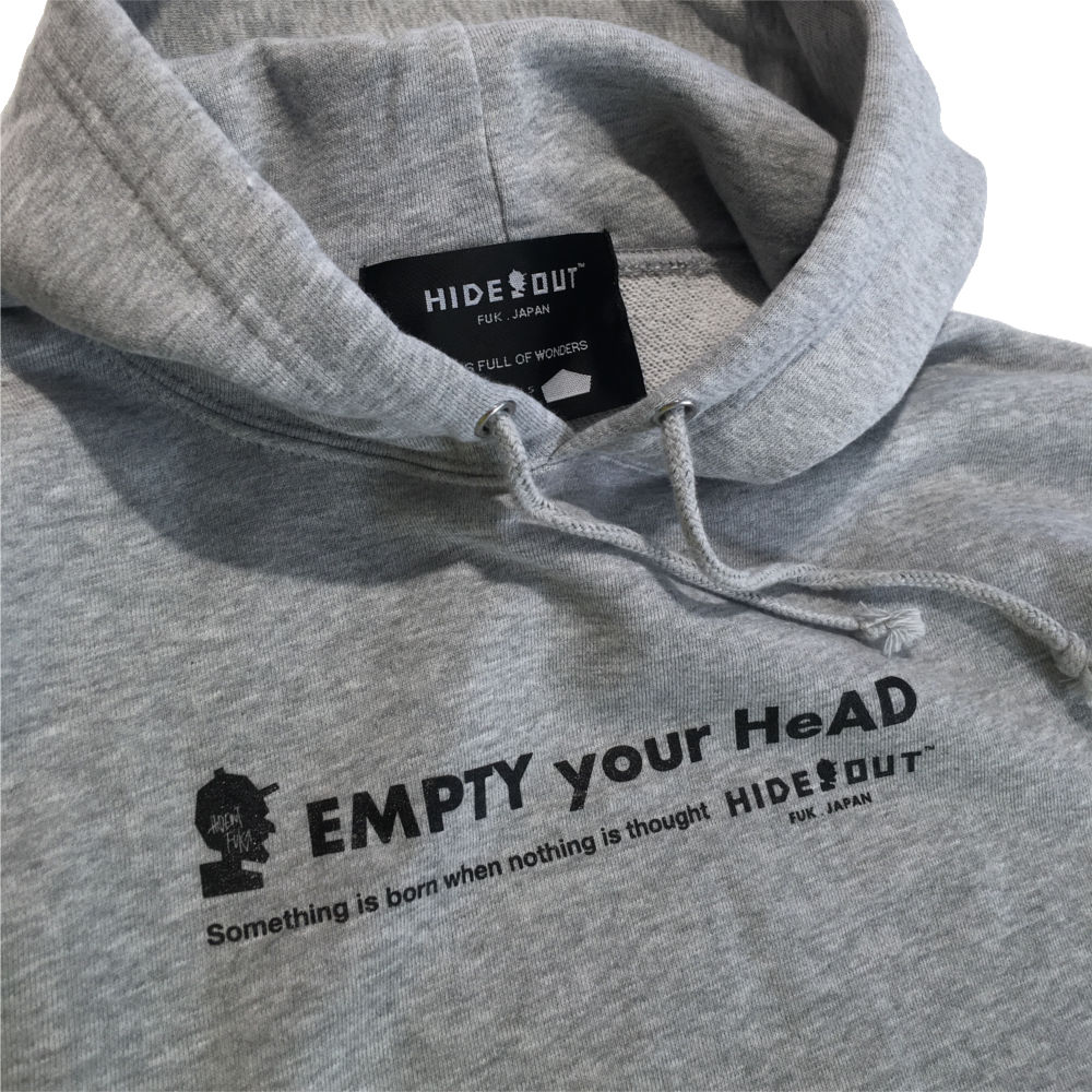 「EMPTY your HeAD」スウェットパーカー grey/orange/black/M...