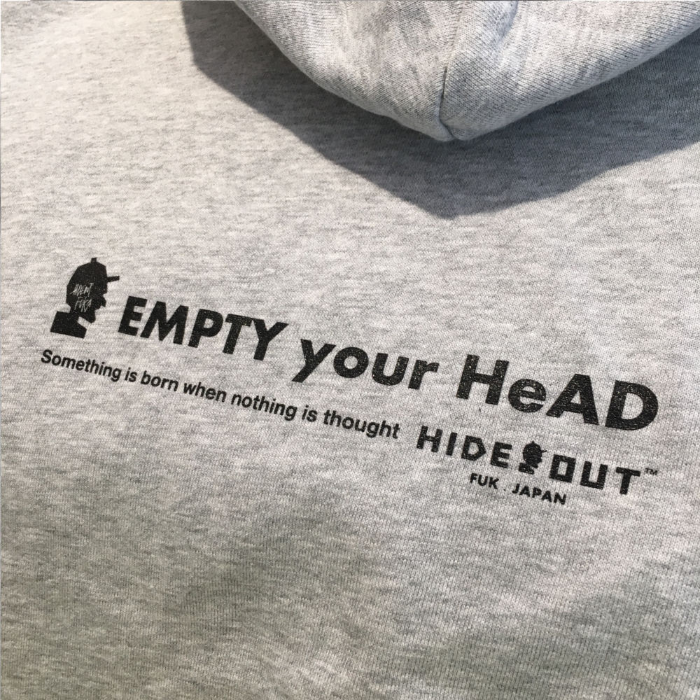 「EMPTY your HeAD」スウェットパーカー grey/orange/black/M...