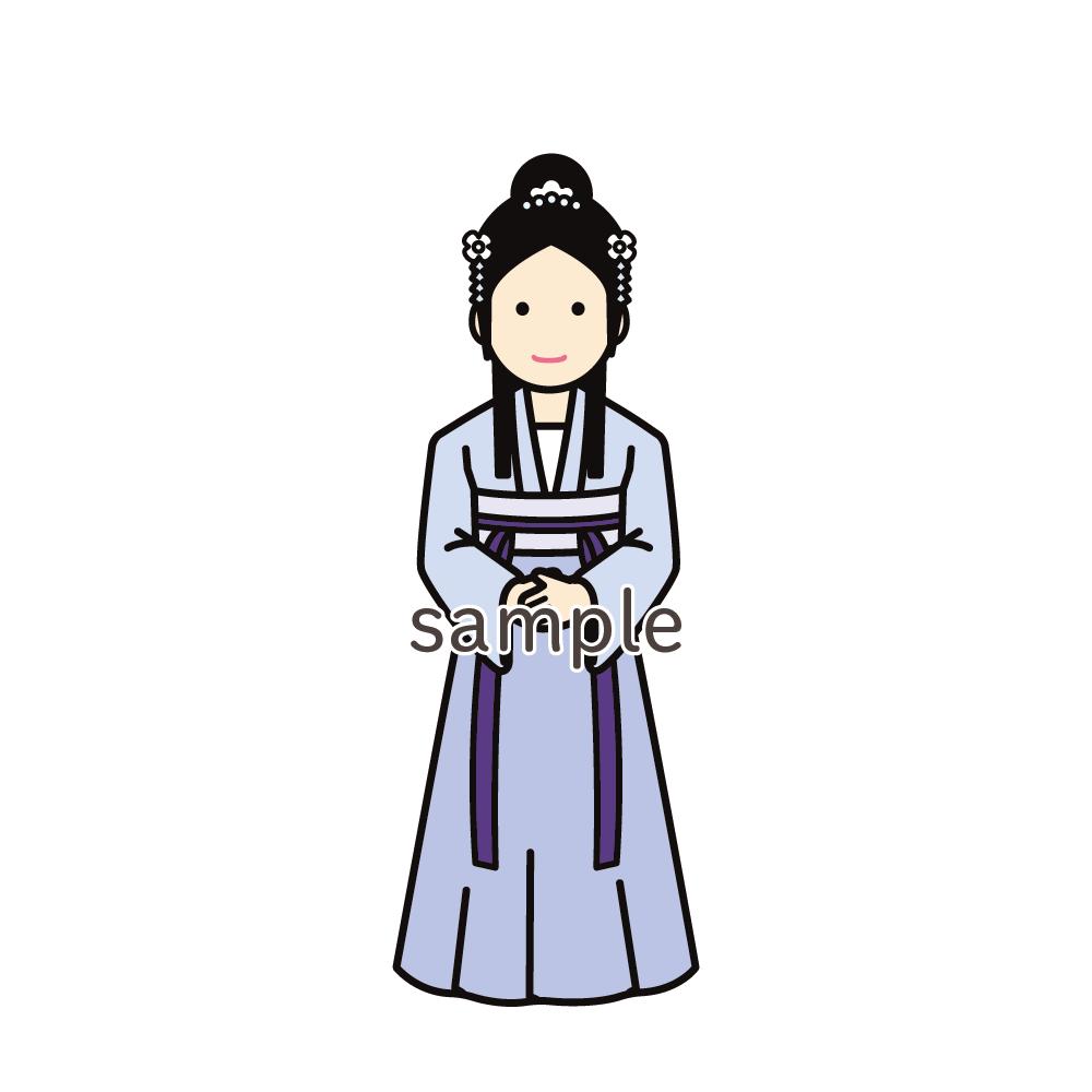 イラスト・世界の民族衣装（中国・女性②・漢服）Folk costumes of the wor...