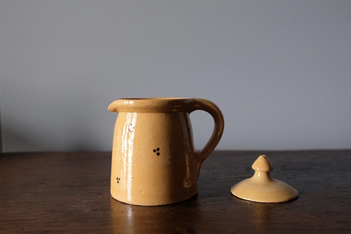 南仏陶器サヴォア 蓋付き ポット ヴィンテージ 050852 | jinen_antique