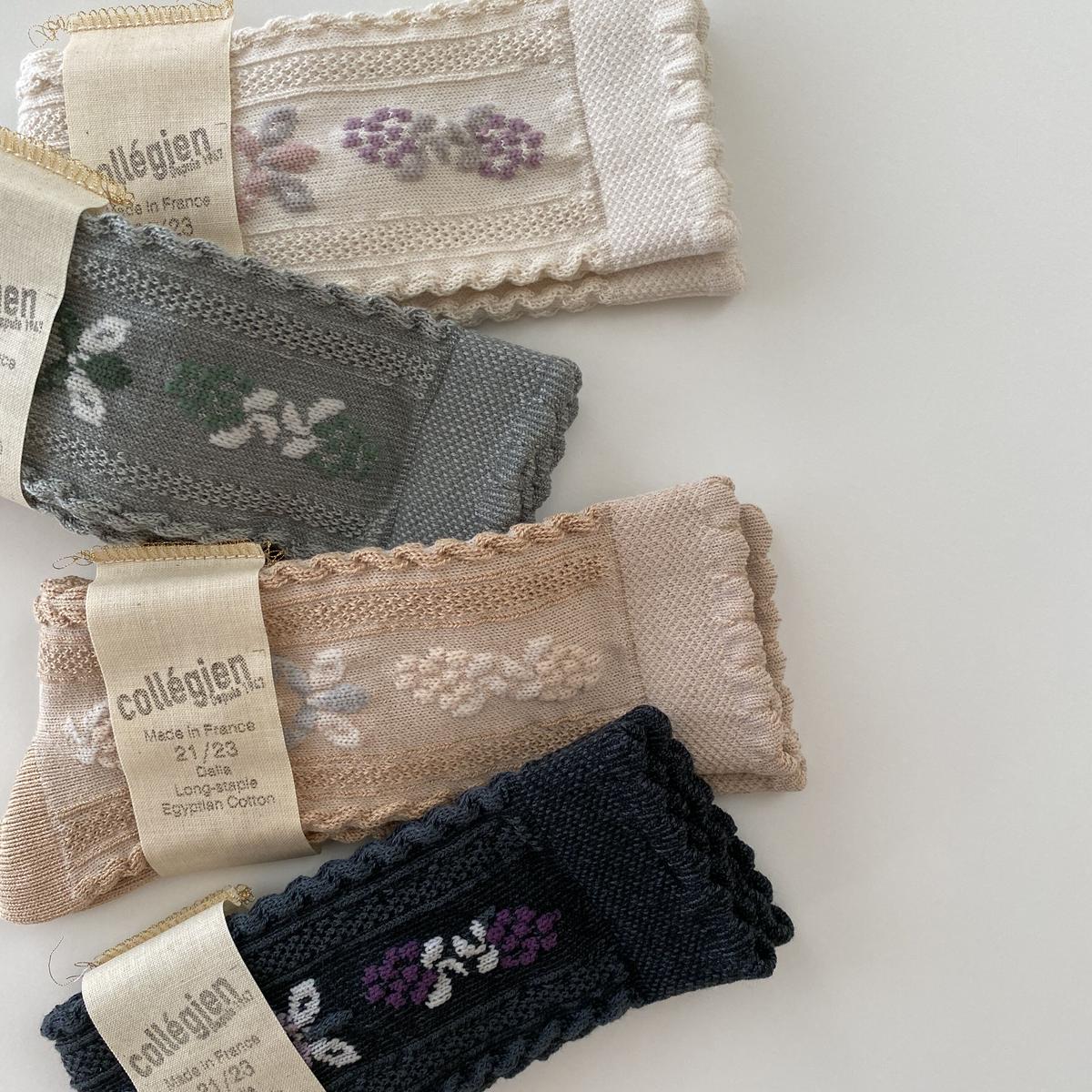 Collegien / Dalia - Jacquard Flower Knee-high S...