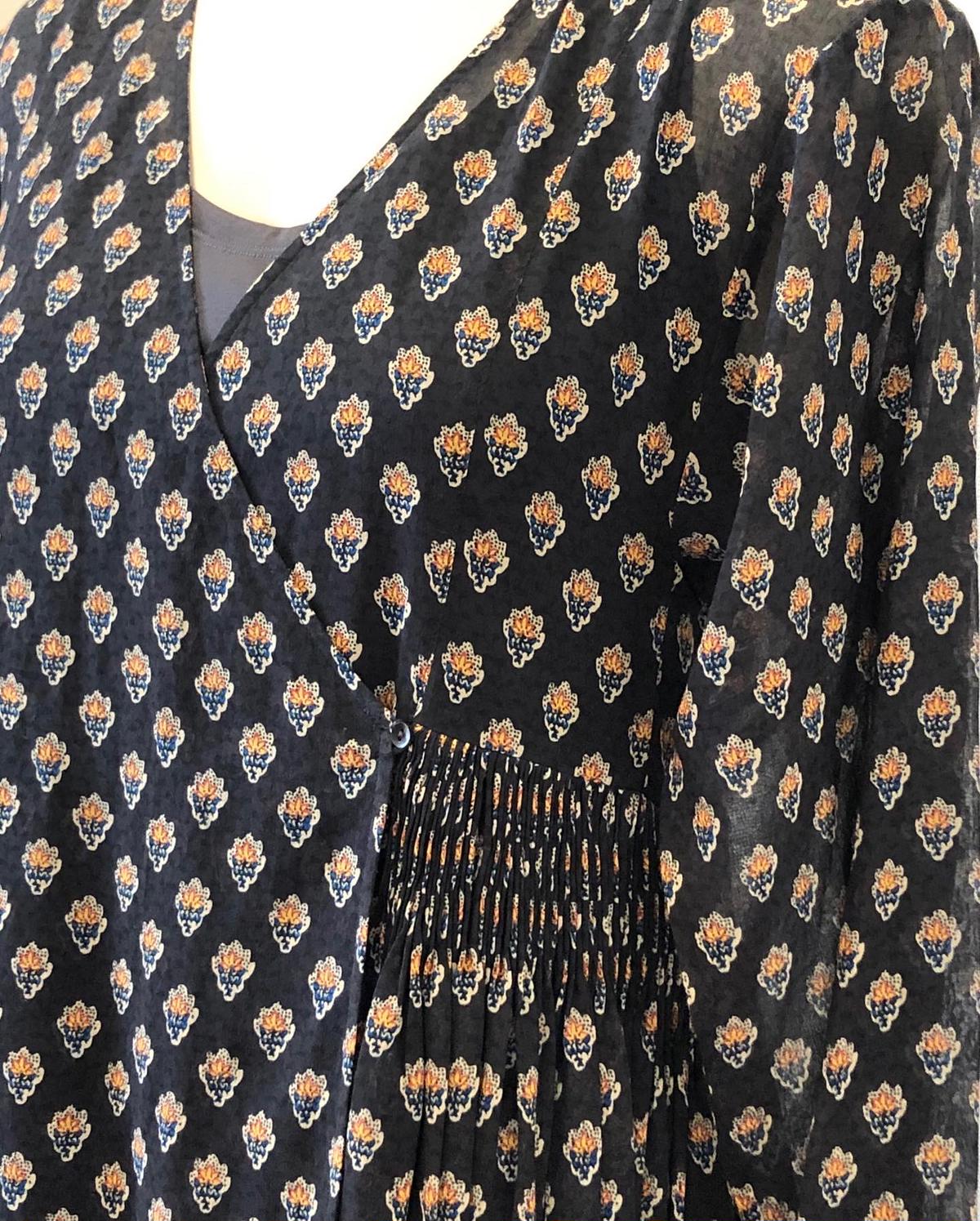 SOULEIADO (ソレイアード) コットンプリントラップフレアワンピース