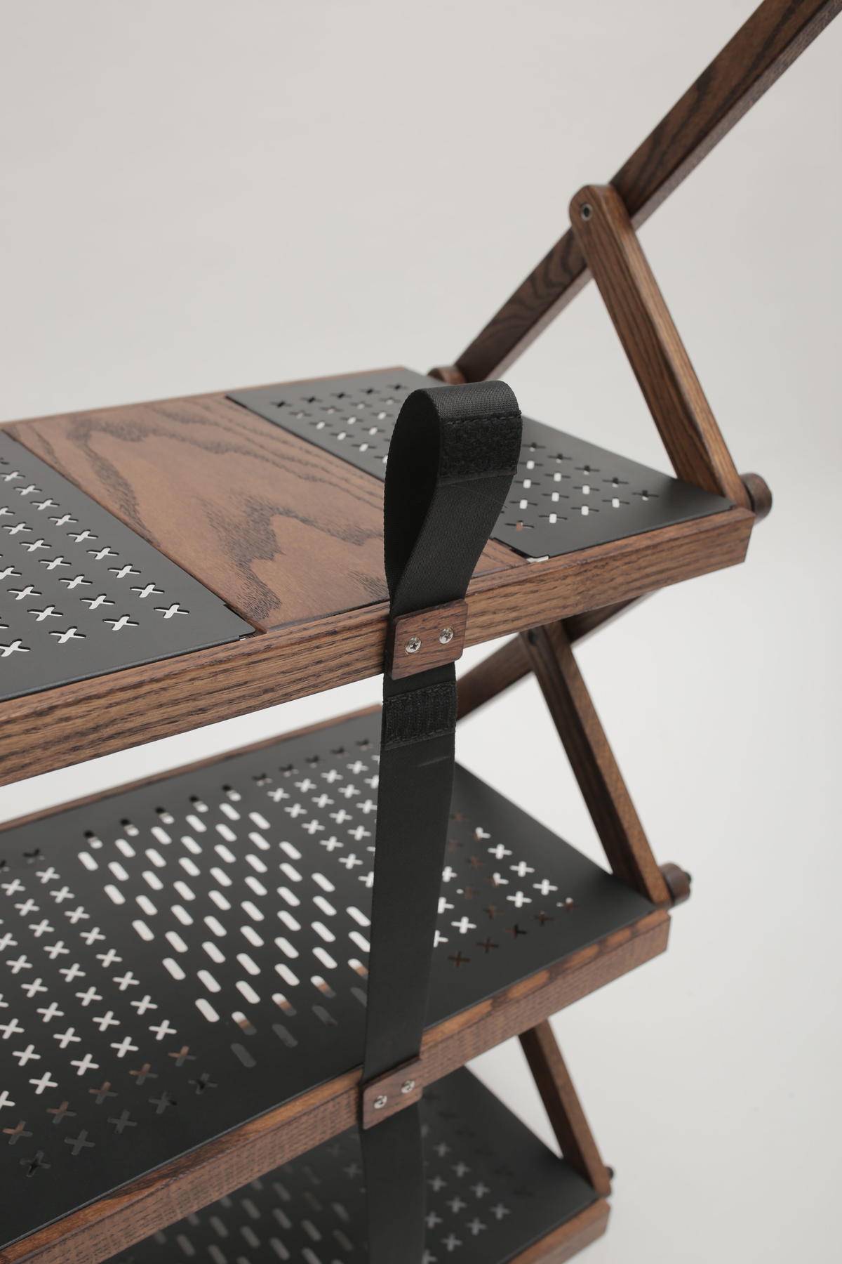 アイアン&ウッド 3段ラック（ウォールナット色） | KIMICAMP