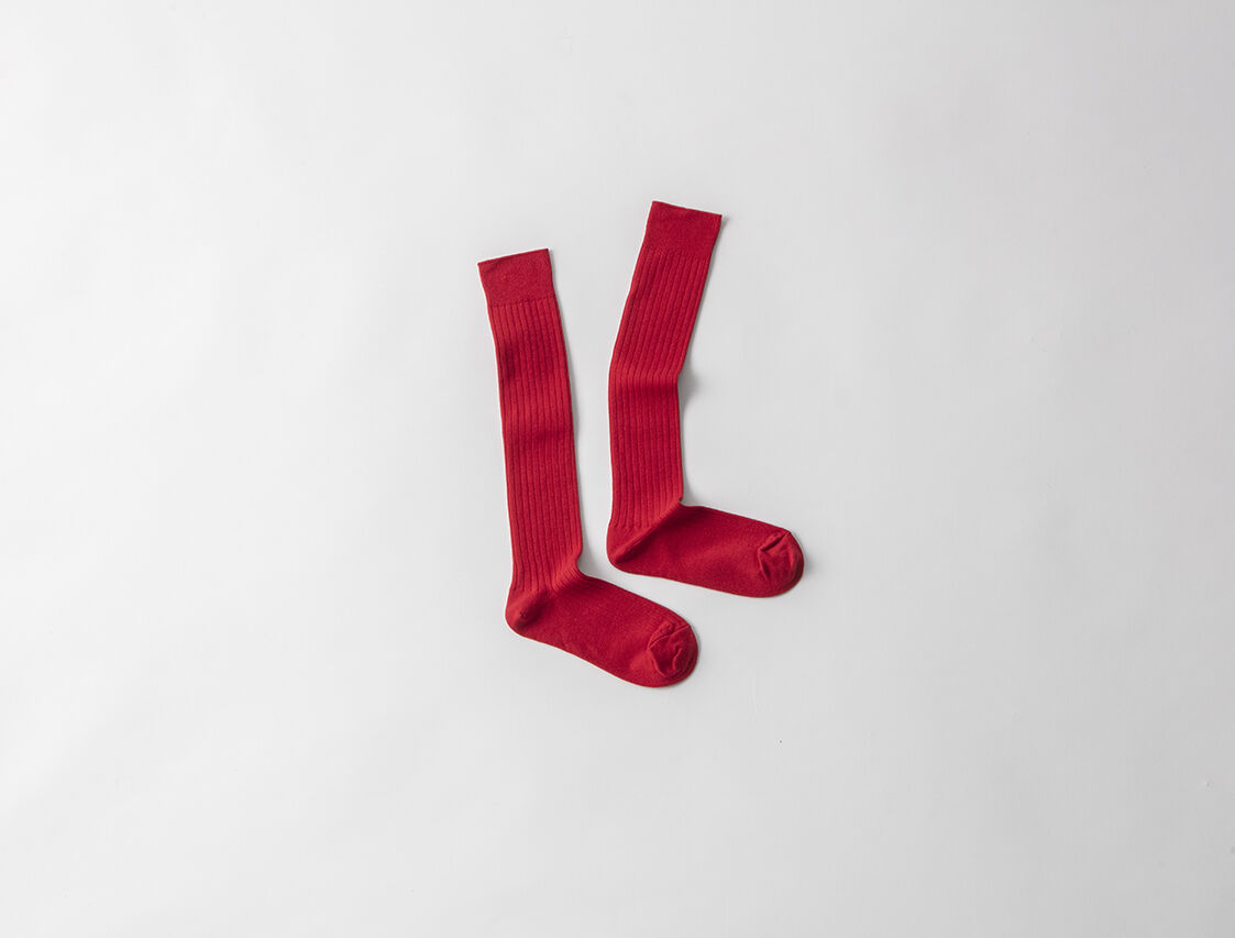 COTTON RIB HIGH SOCKS / 22-24cm Akane | K I M ...