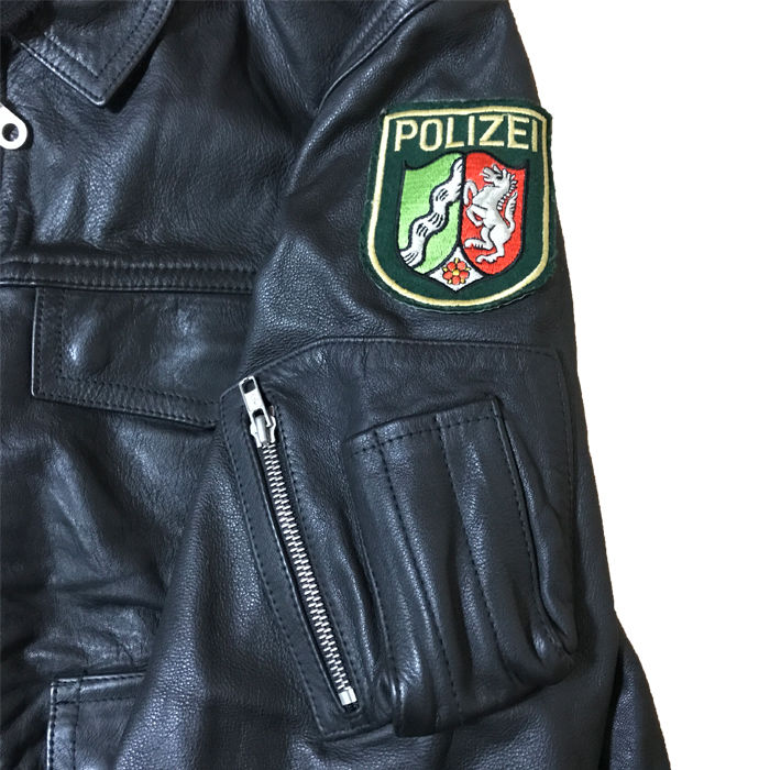【USED】GERMAN POLICE LEATHER JACKET BLACK | KONBINI
