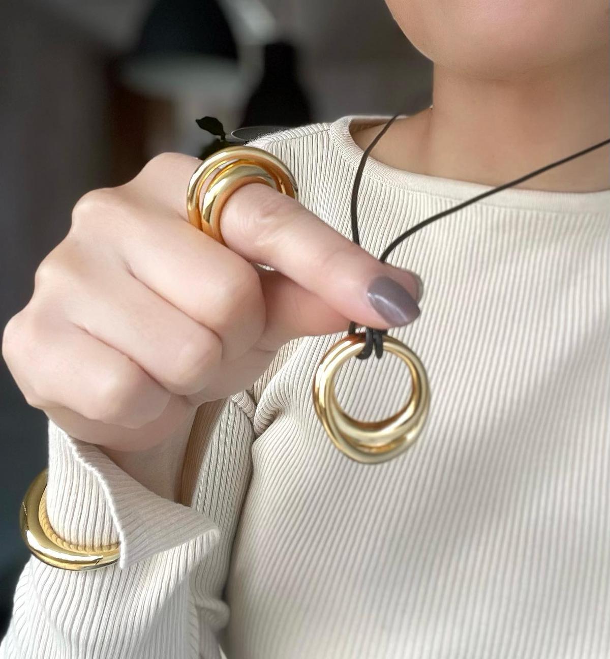 Ete 2WAY 3Dリング&ネックレス（ゴールド／シルバー） | La Soeur