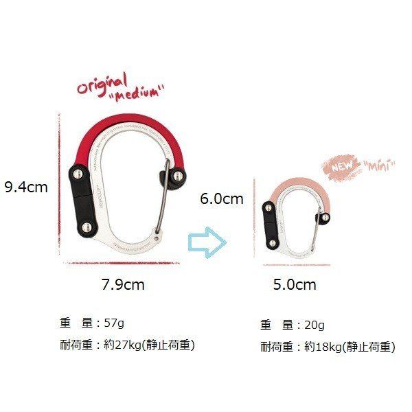HERO CLIP MINI ヒーロークリップ ミニ 静止荷重18kg 多機能 カラビナ型フ...