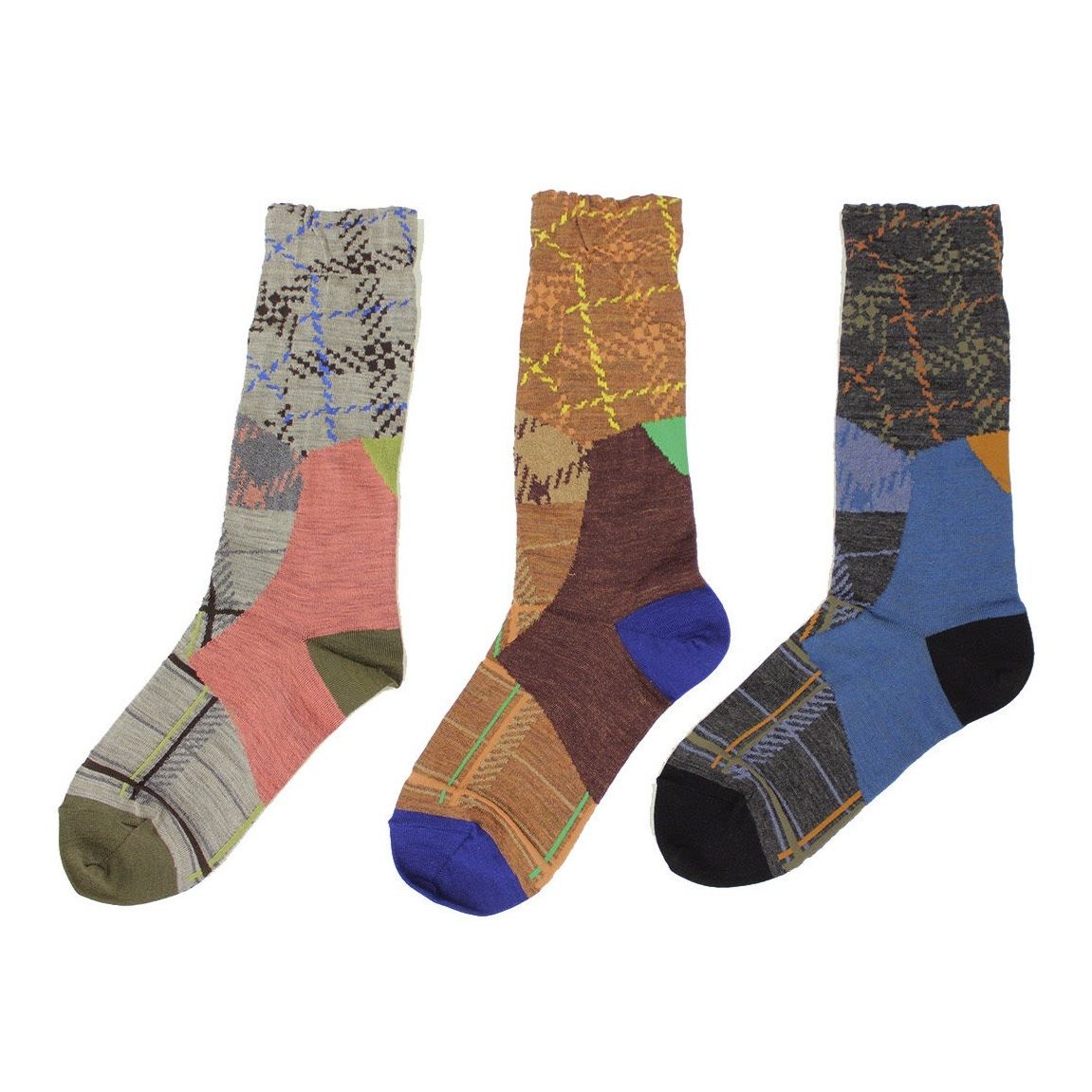 patchwork texture socks / ブラウン(CT-18AW-1-F2/B...