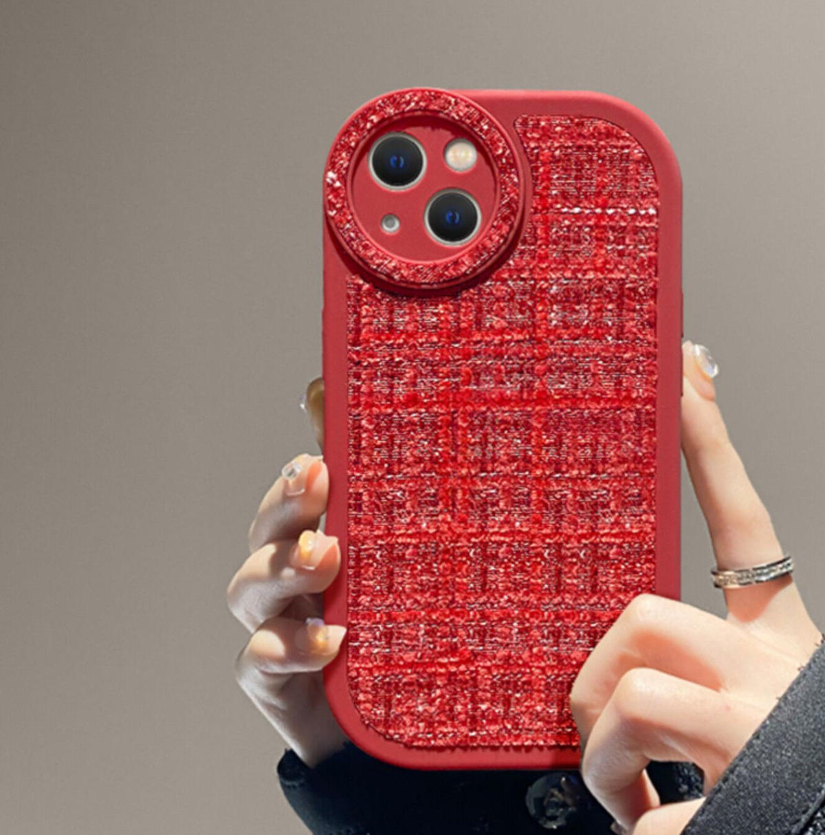 セレブ愛用 iphone14/14proケース ツイード生地 iphone13/12/11カ...