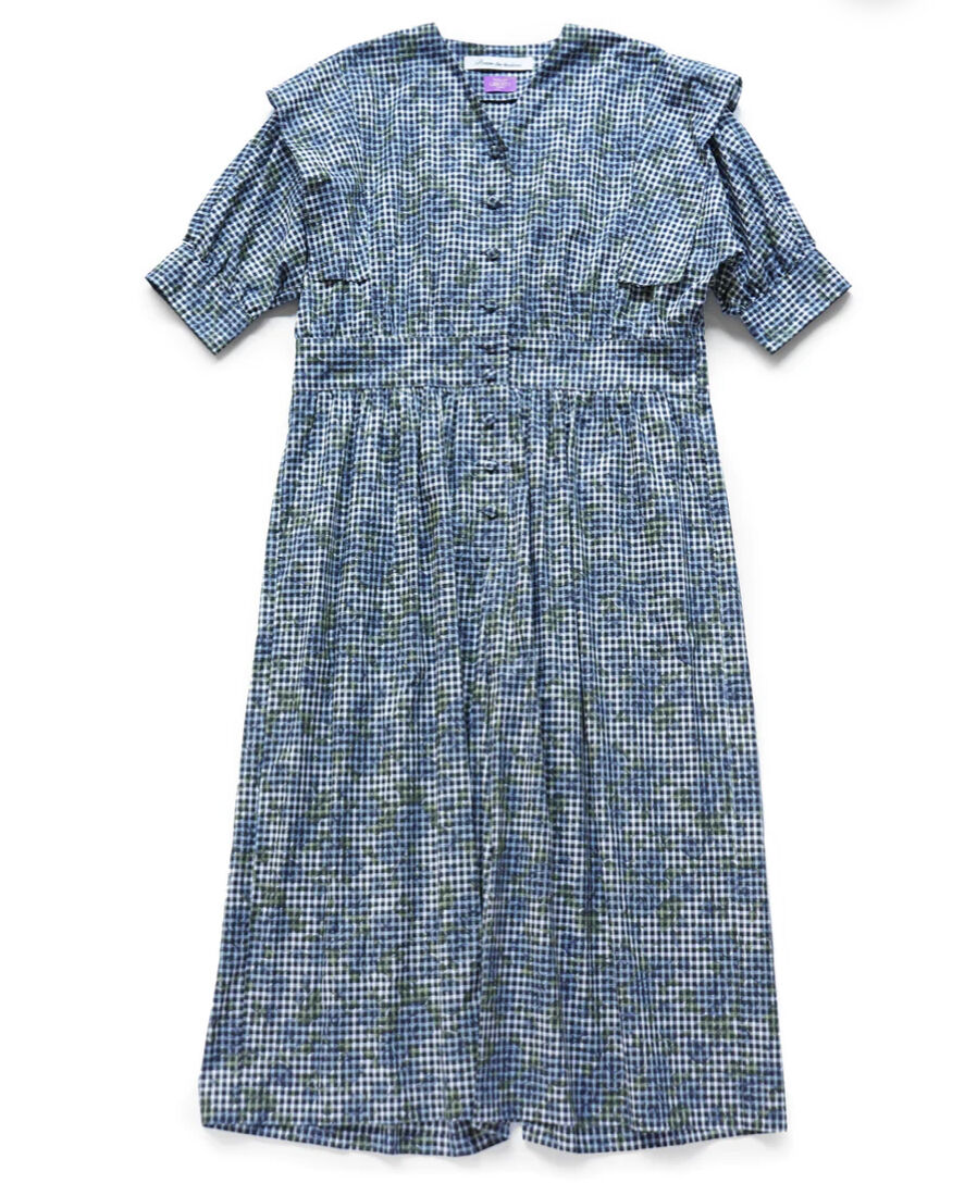 Porter des boutons /ギンガム×リバティオールインワン | moln