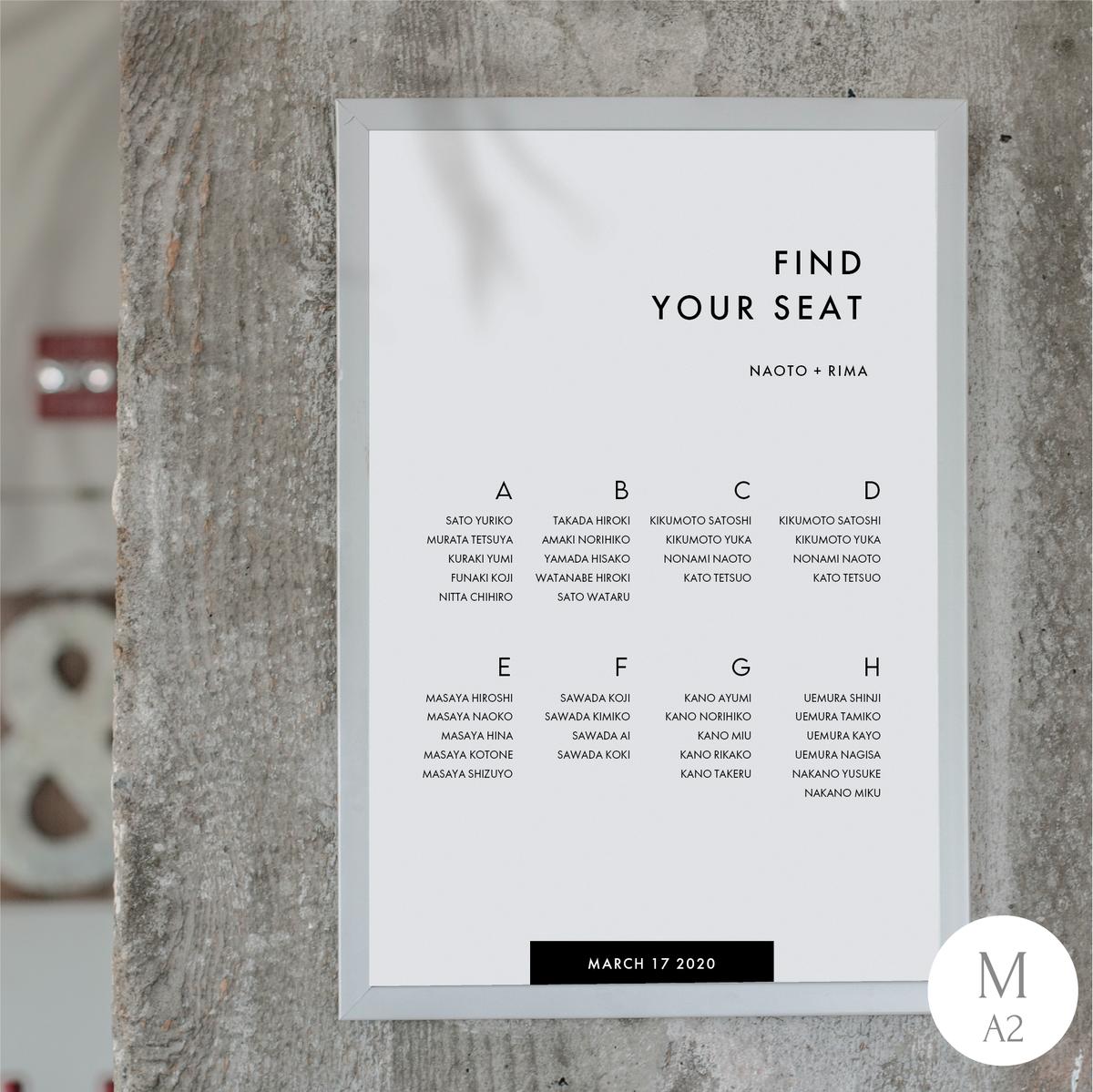 [M] A2 / SEATING CHART / 6 design | MILOUS