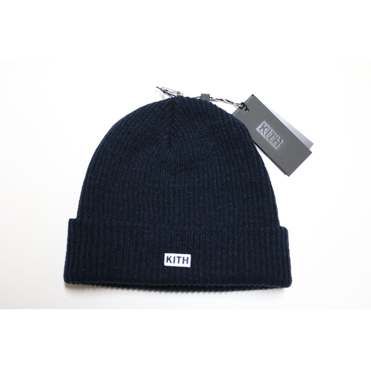 KITH Box Logo Knit Beanie Navy | NEO TRIBE