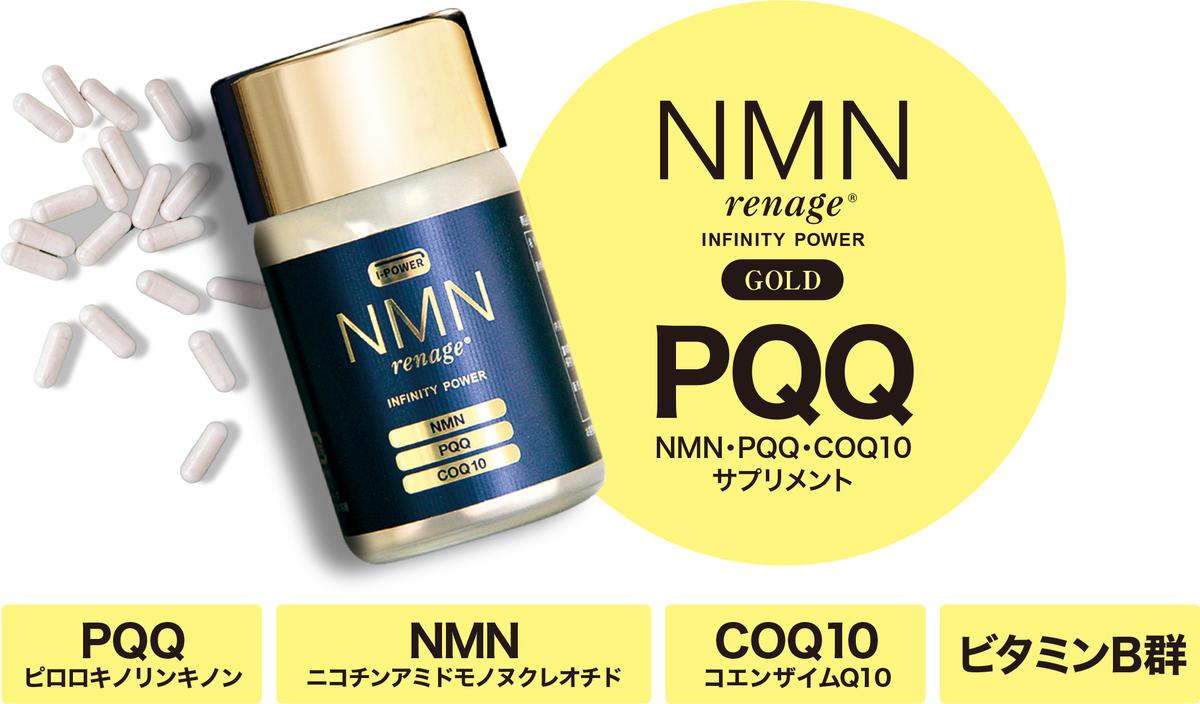 脳検ID付き★NMN renage GOLD NMN・PQQ・CQ10（健康食品）60粒