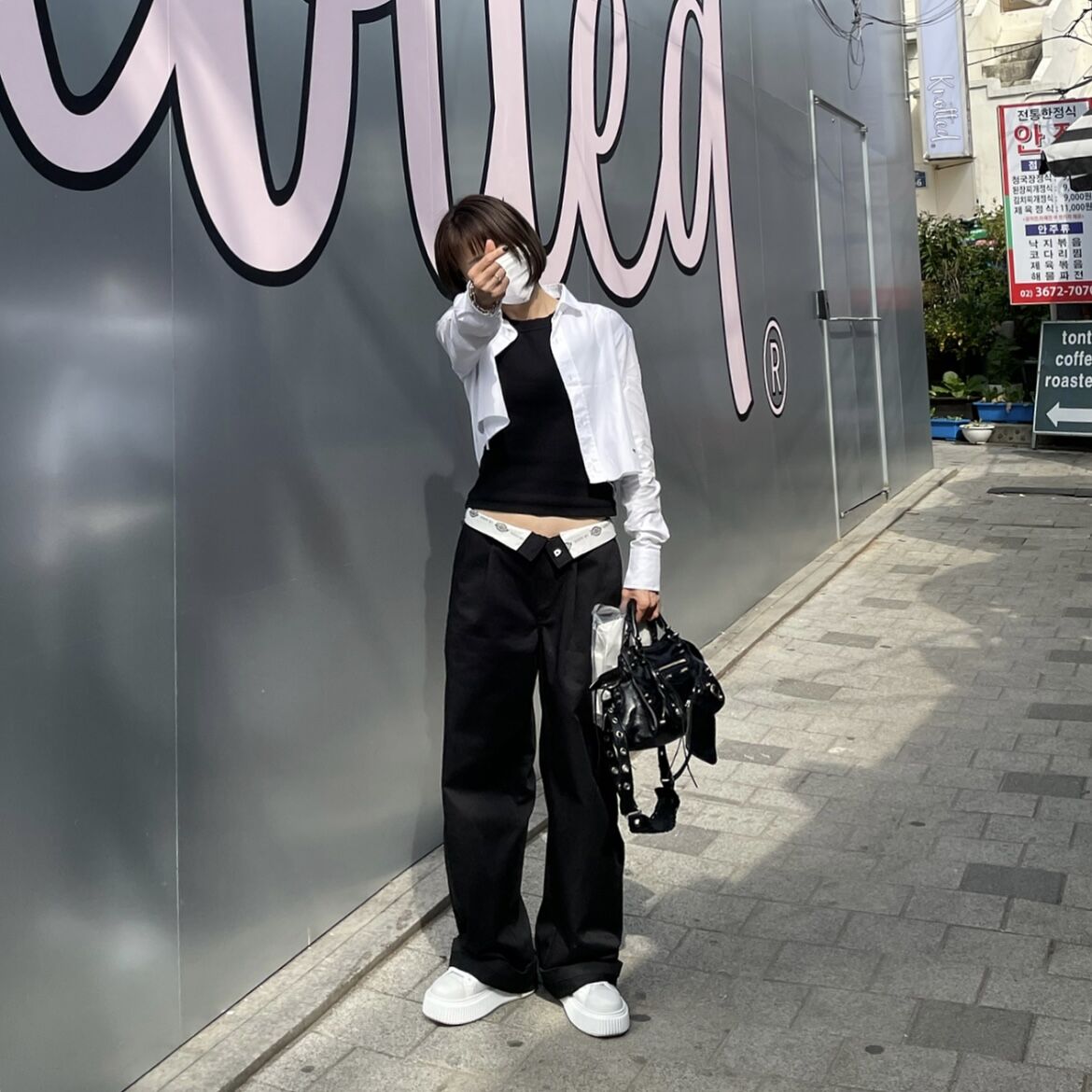 ok.soon×dickies wide chino pants (black) | ok.soon