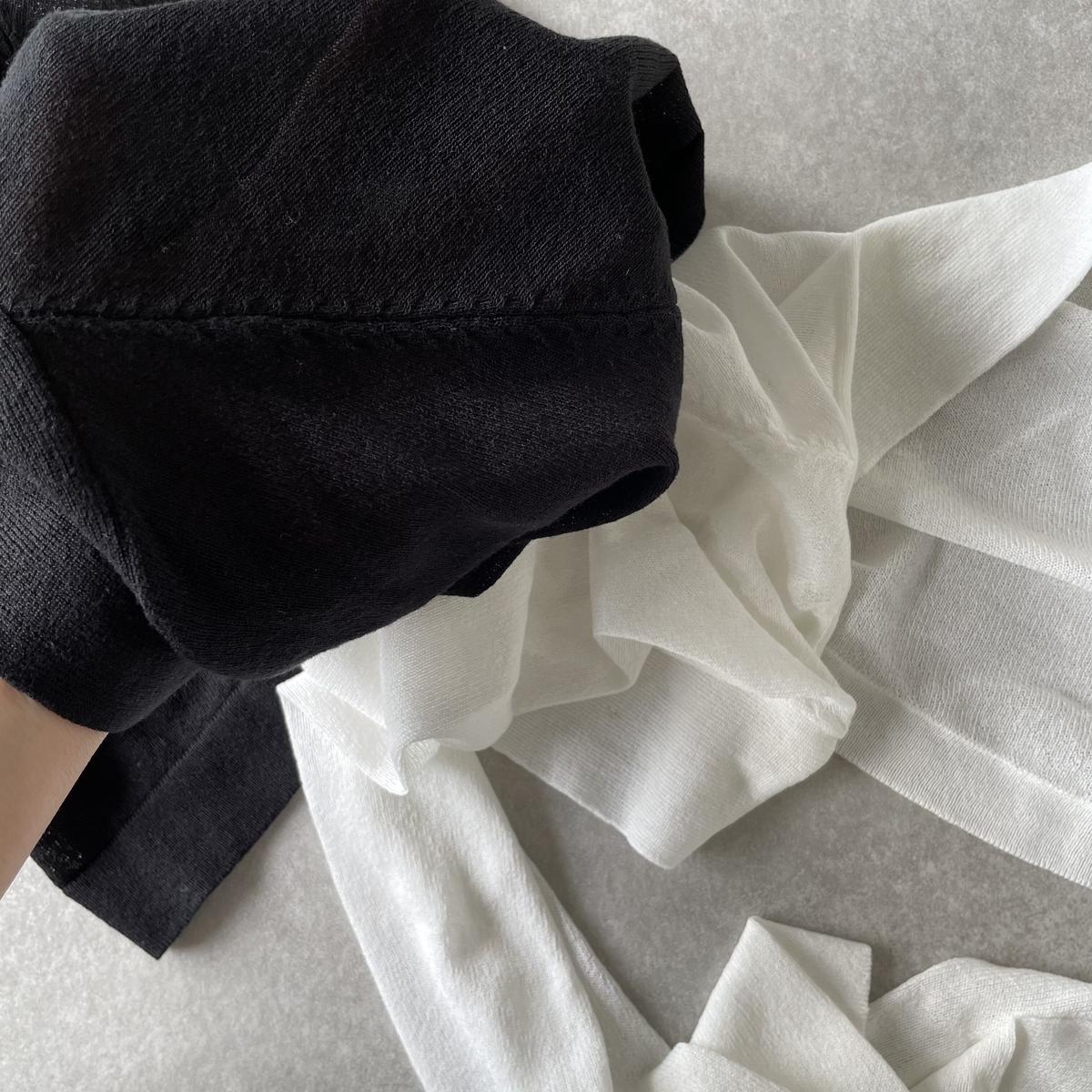 arm cardigan (white/black) | ok.soon