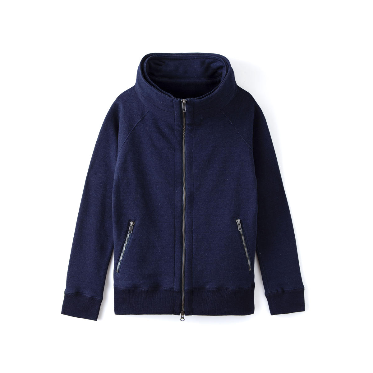 Premium Indigo Sweat Big Hood Jacket | UNBLEACHED