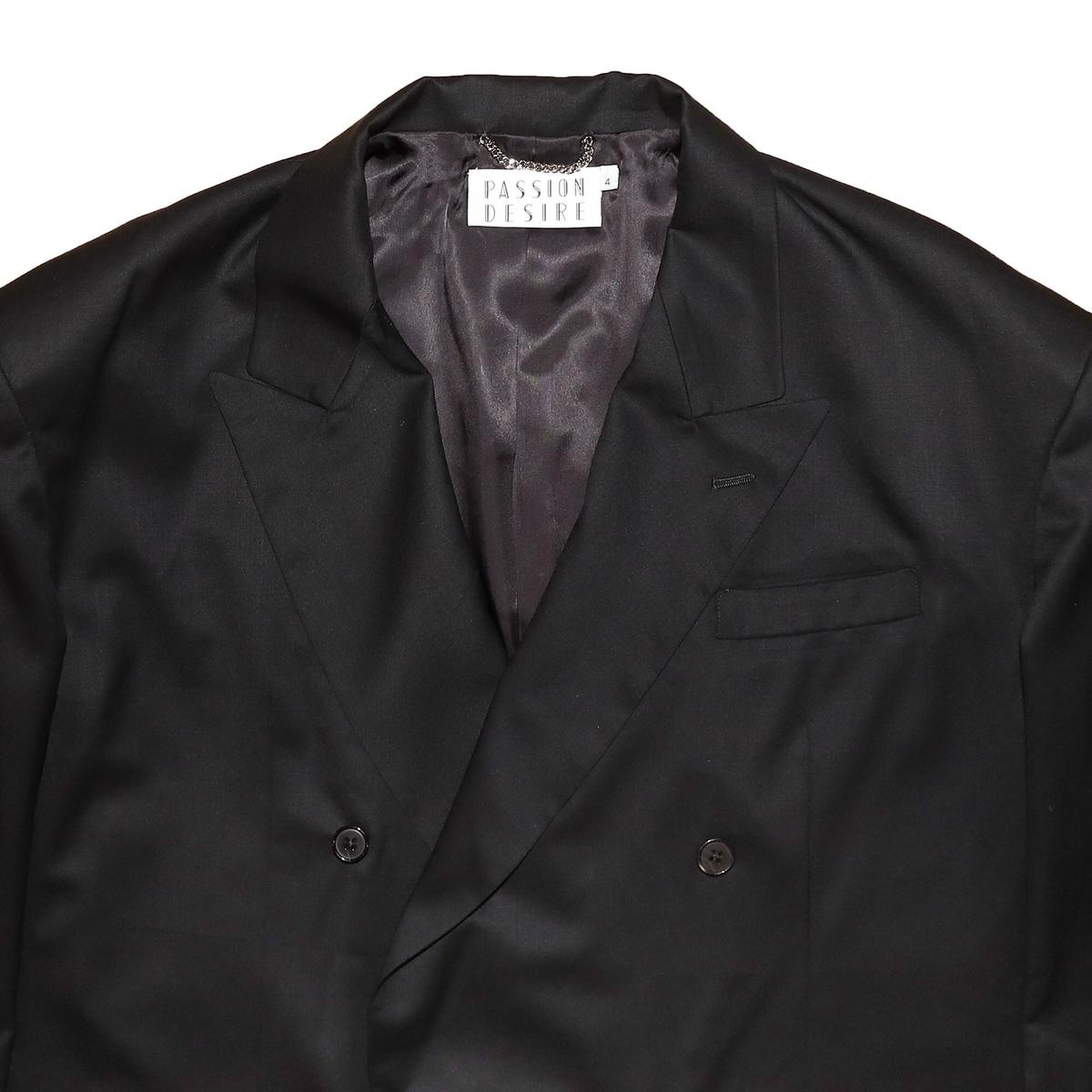 SPANGLE DECORATION WOOL DOUBLE BREASTED JACKET ...