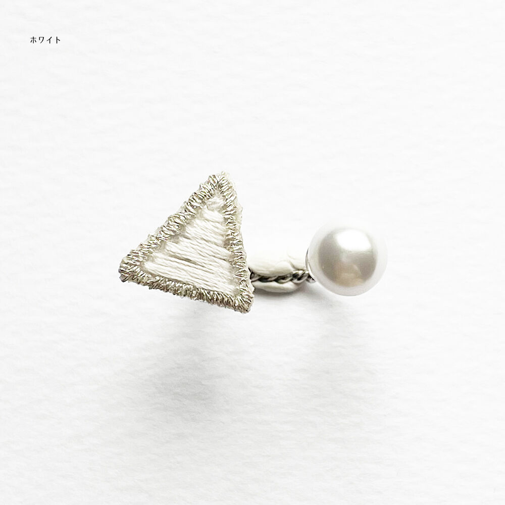 PEARL TRIANGLE FORK RING (white pearl) | patterie