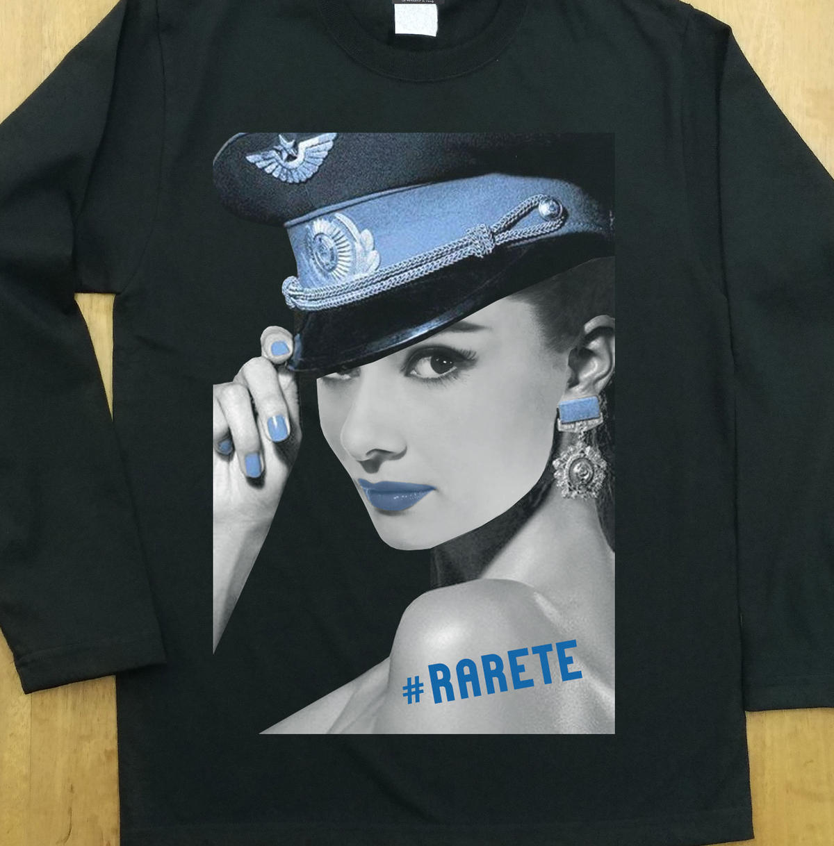 RARETE (ラルテ) Hepburn ブルー ブラック 長袖Tシャツ | Raret...