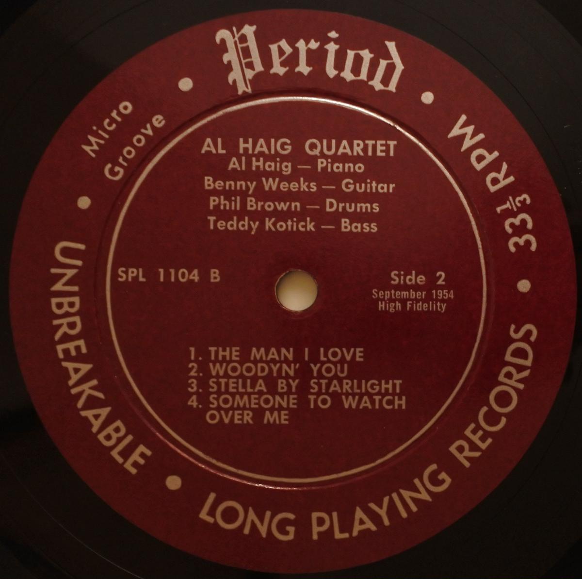 Al Haig Quartet ‎– Al Haig Quartet（Period Recor...