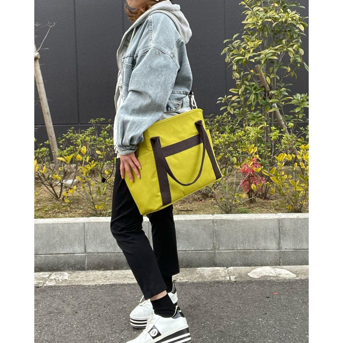 A4対応 収納多数 撥水加工 ショルダー付きバッグ 4col | HA-CHI