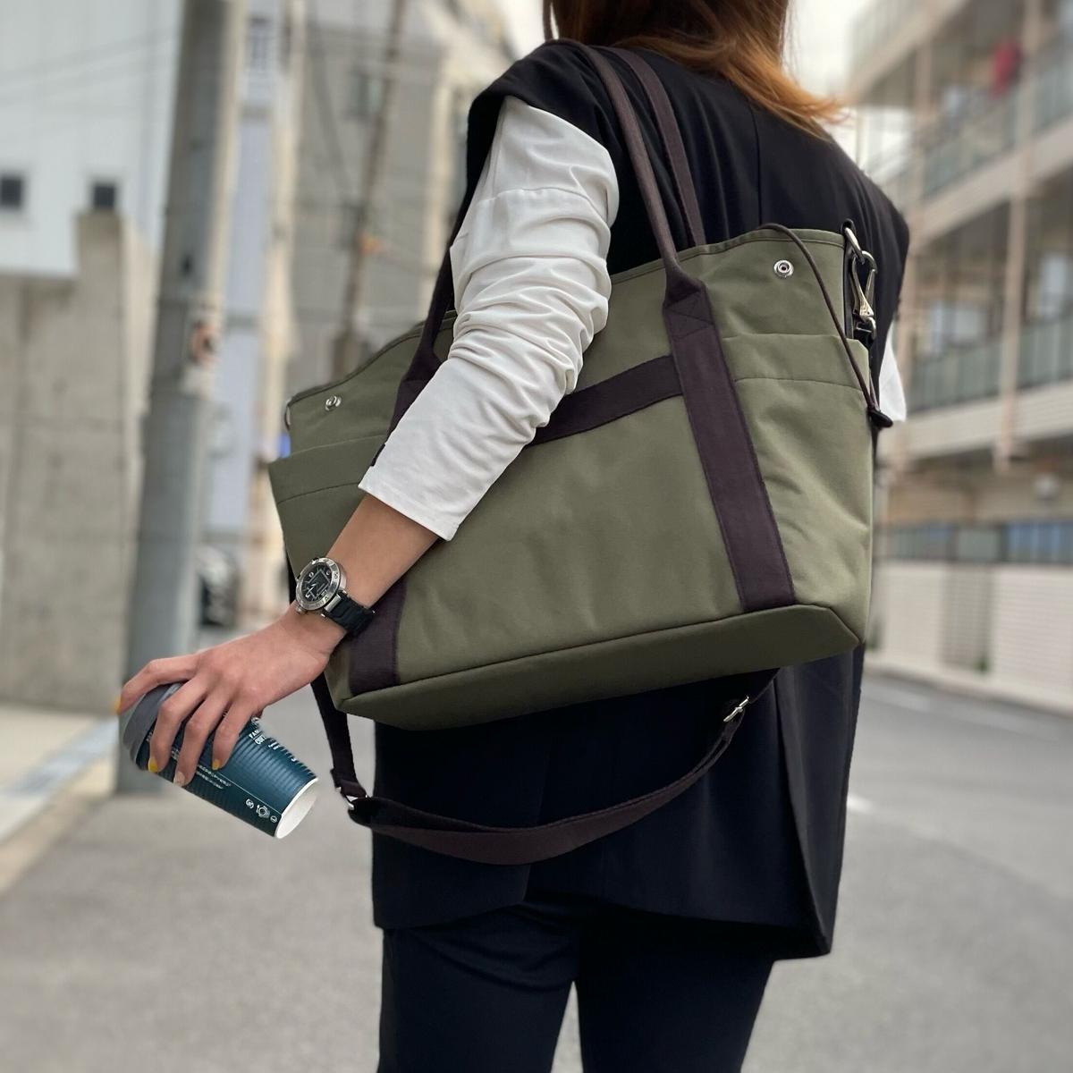 A4対応 収納多数 撥水加工 ショルダー付きバッグ 4col | HA-CHI