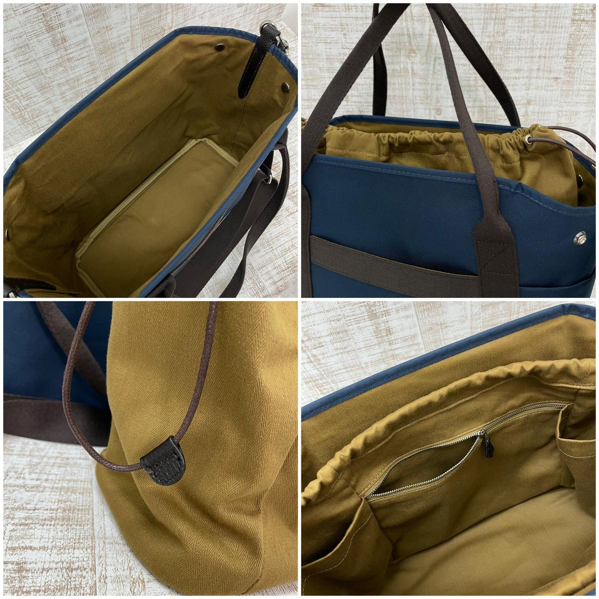 A4対応 収納多数 撥水加工 ショルダー付きバッグ 4col | HA-CHI