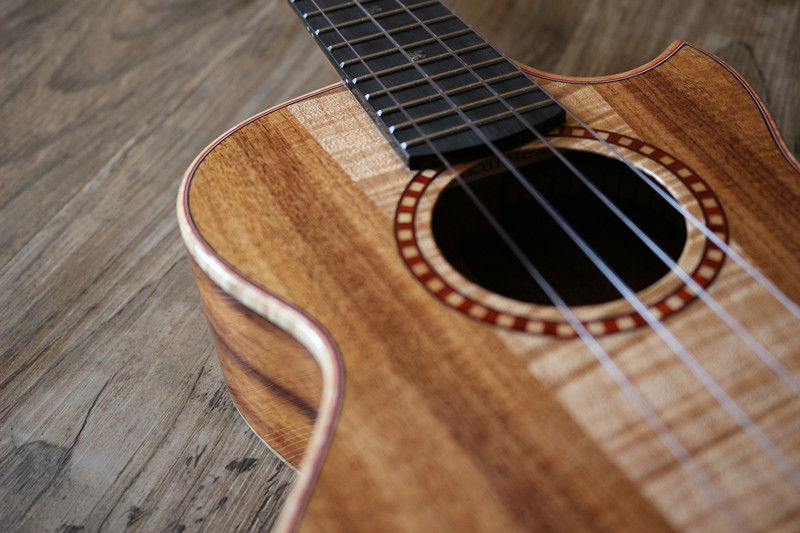 Sinye ukulele 美木目！AAAA級メイプル＆アカシア材 テナーウクレレ 高級ケー...